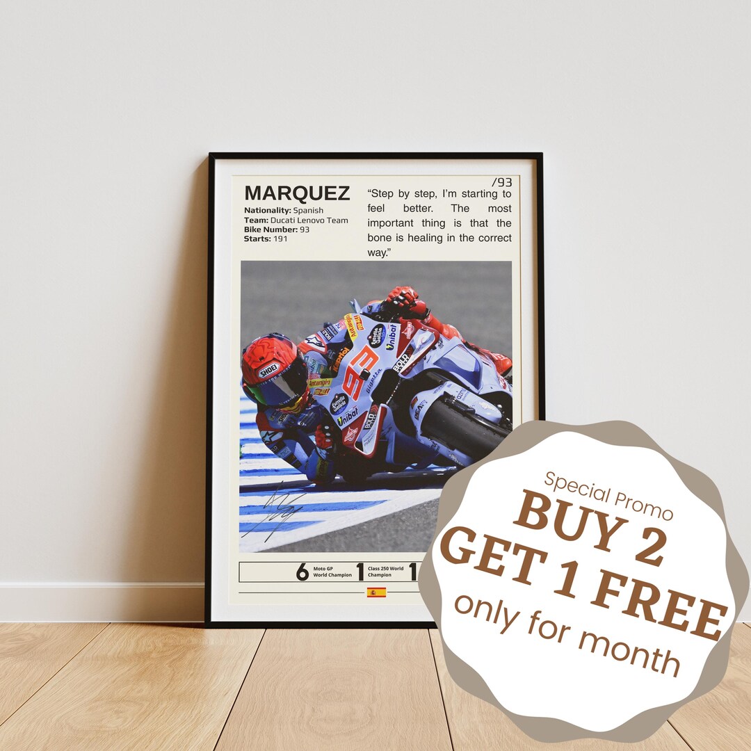 Marc Marquez Poster, Racing Posters, Motogp Wall Art, Marquez Print ...