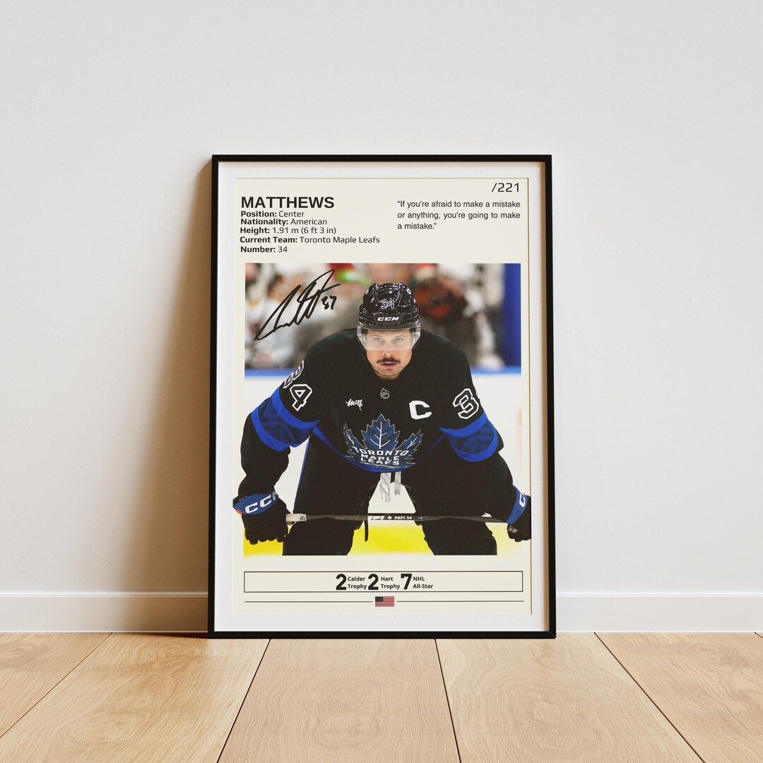 Auston Matthews Poster, Hockey Posters, Auston Matthews Prints, NHL ...