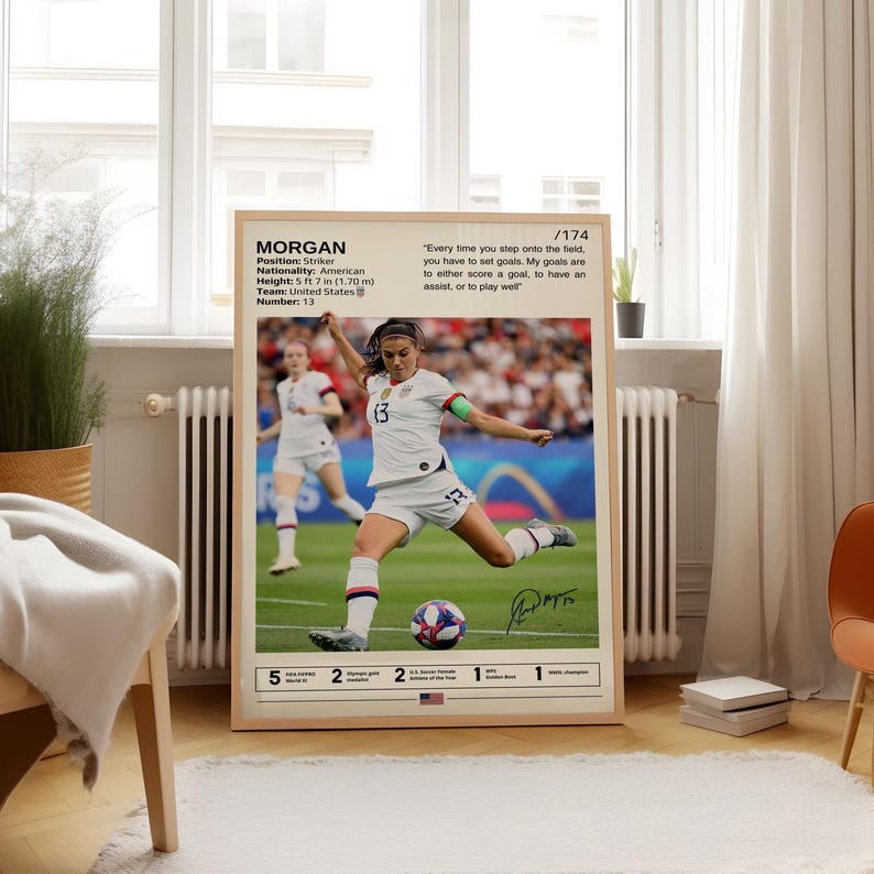 Alex Morgan Poster, Alex Morgan Print, American Soccer Player Poster ...