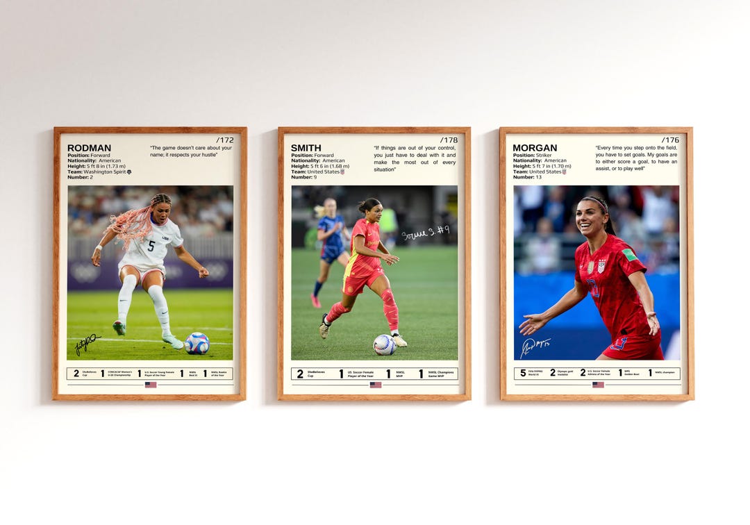 Trinity Rodman, Sophia Smith, Alex Morgan Set of 3 Posters, Soccer ...