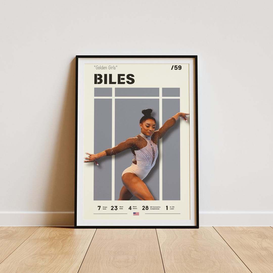 Simone Biles Poster, Gymnastics Print, Athletic Inspiration Print ...