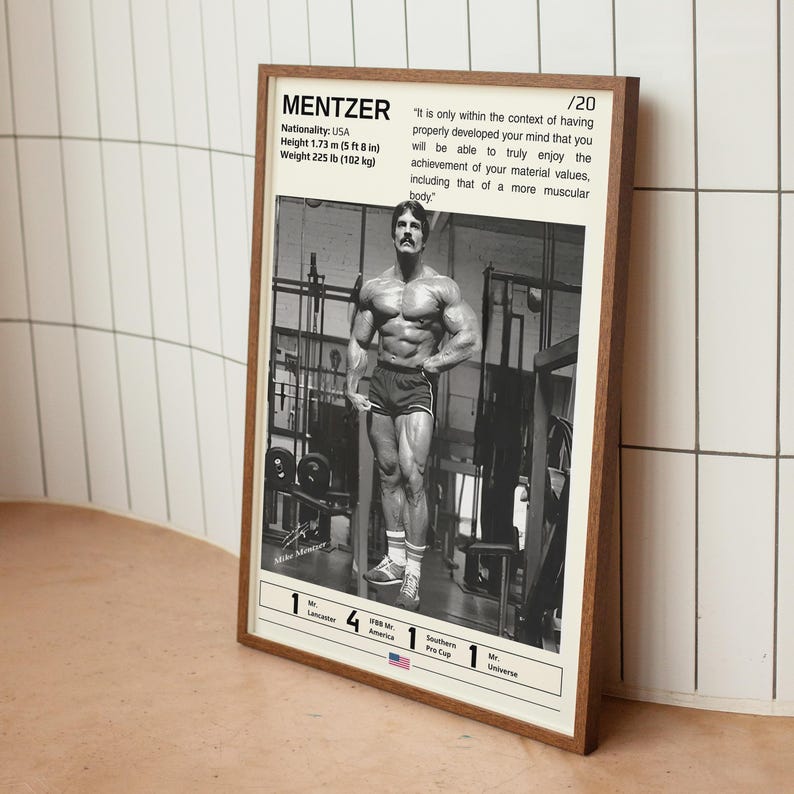 Mike Mentzer Poster, Gym Wall Art, Bodybuilding Posters, Mentzer Print ...