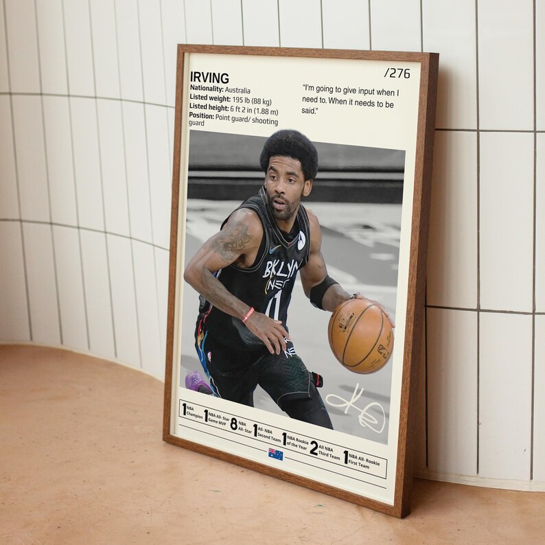Kyrie Irving Poster, Basketball Poster, Kyrie Irving Print, Basketball ...