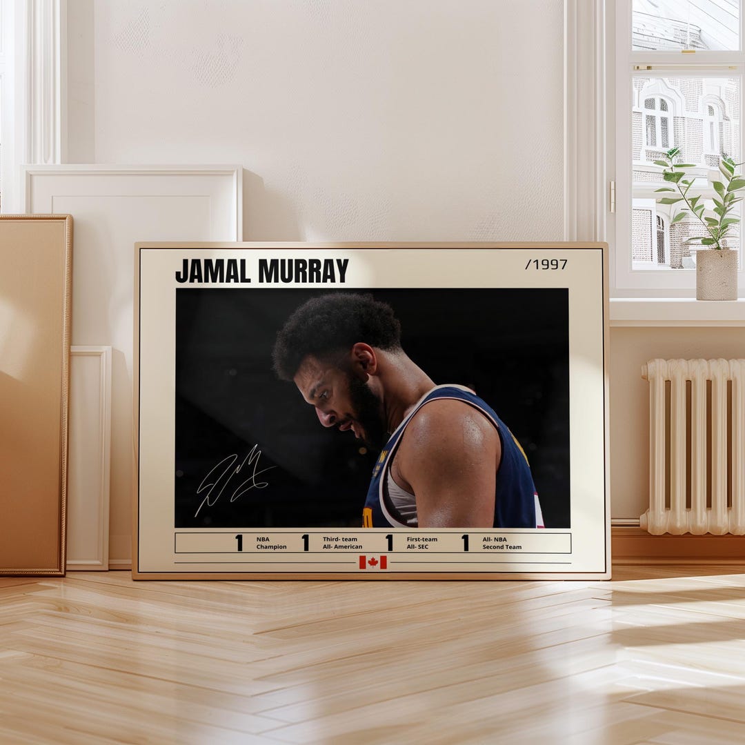 Jamal Murray Poster, Basketball Wall Art, Jamal Murray Print ...