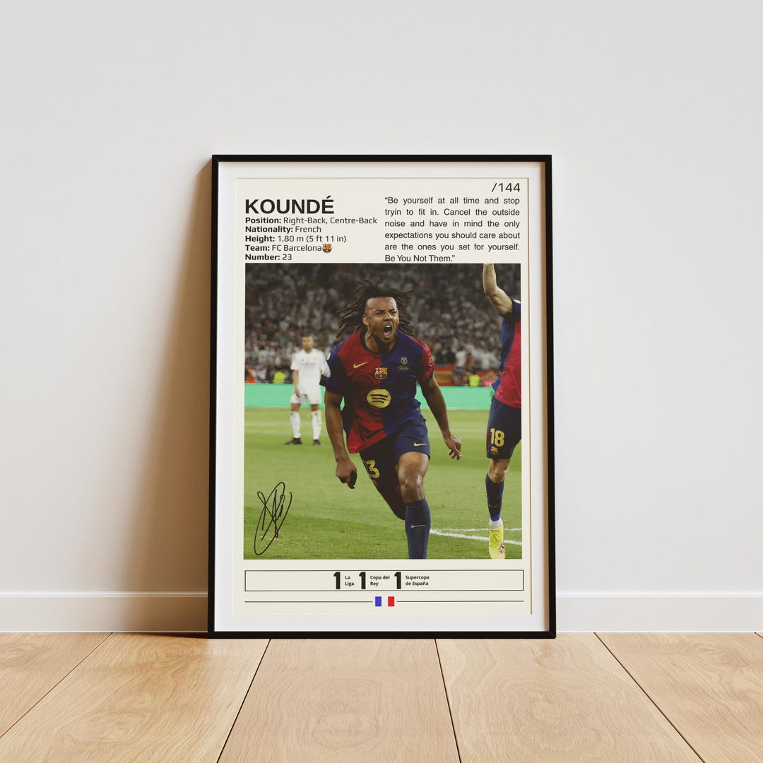 Jules Koundé Poster, Soccer Poster, Soccer Gifts, Football Player ...