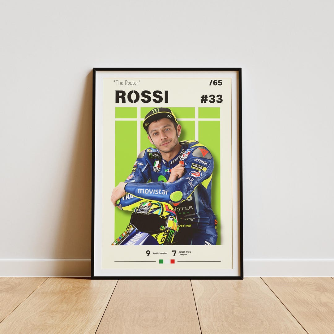 Valentino Rossi Poster, Digital Download, Printable Wall Art for Motogp ...