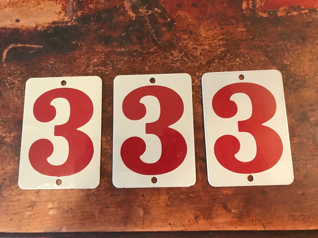 Number 3 Enamel Plaques - Etsy