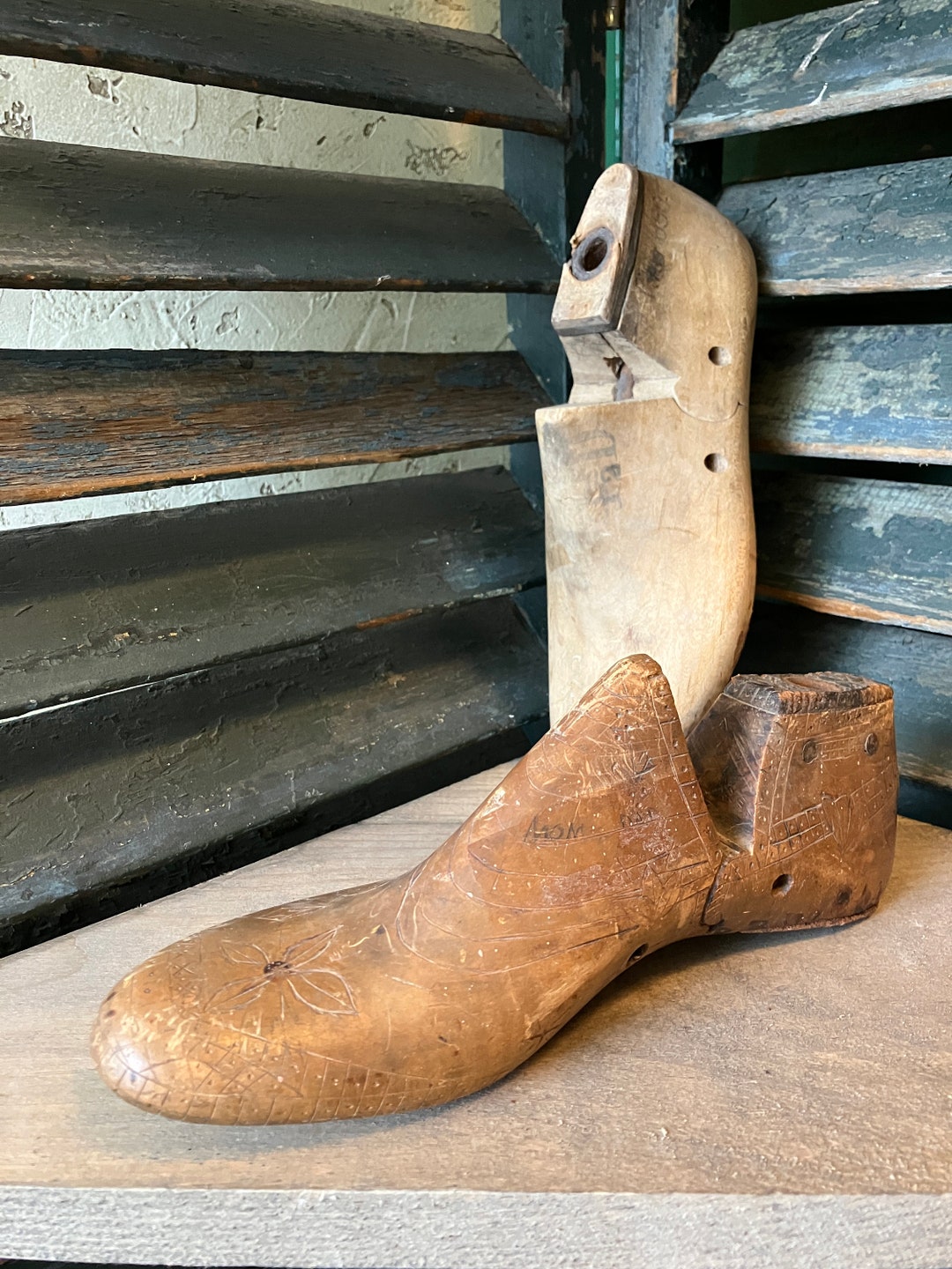 Two Antique Wooden Shoe Forms - Etsy