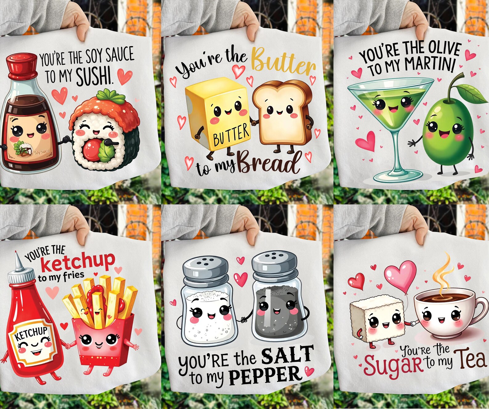Funny Food Pun Valentine PNG Bundle, Cute Couple Sublimation ...