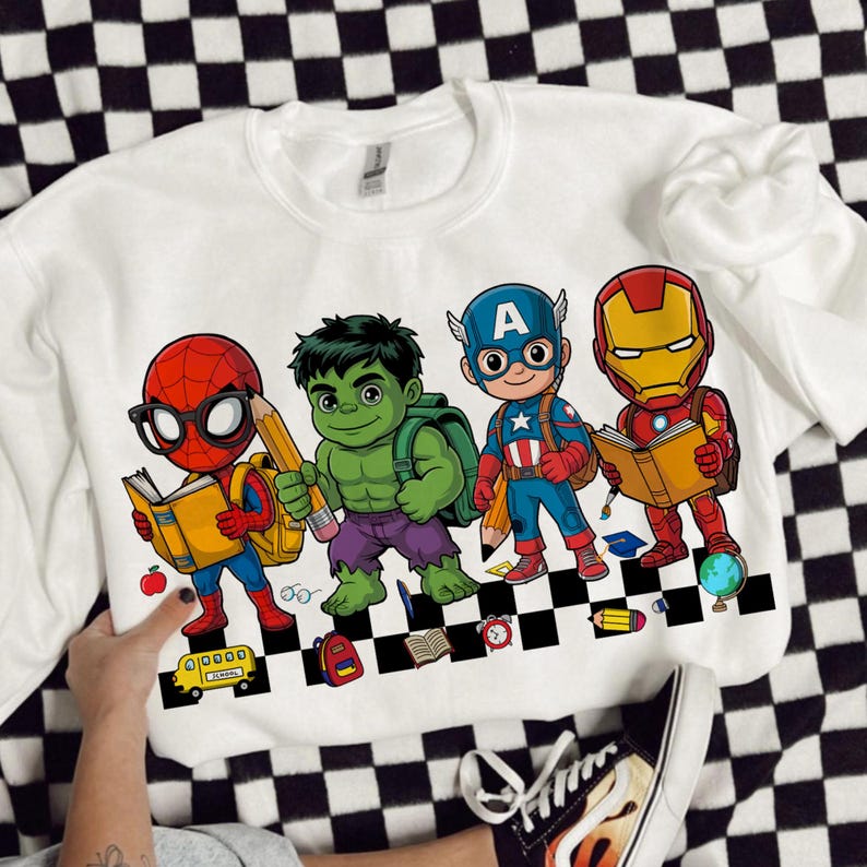 Superhero Back to School PNG Bundle: Cartoon Clipart for DIY Crafts ...