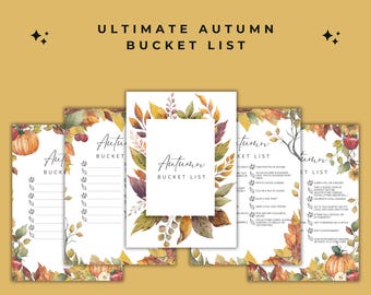 ULTIMATE Autumn Bucket List Printable | Fall Activities Checklist ...