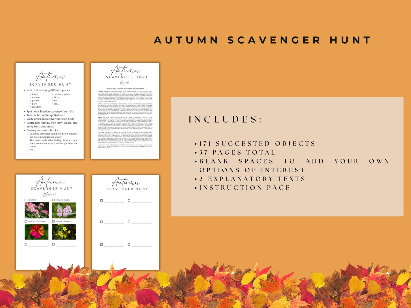 ULTIMATE Autumn Scavenger Hunt Printable | Scientific Fall Outdoor ...