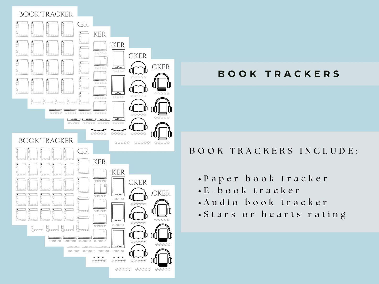 Book Tracker Printable | Book Lovers Bundle | Reads Tracking Template ...