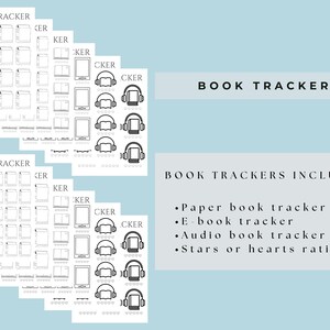 Book Tracker Printable | Book Lovers Bundle | Reads Tracking Template ...