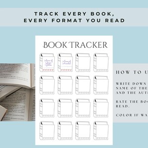 Book Tracker Printable | Book Lovers Bundle | Reads Tracking Template ...