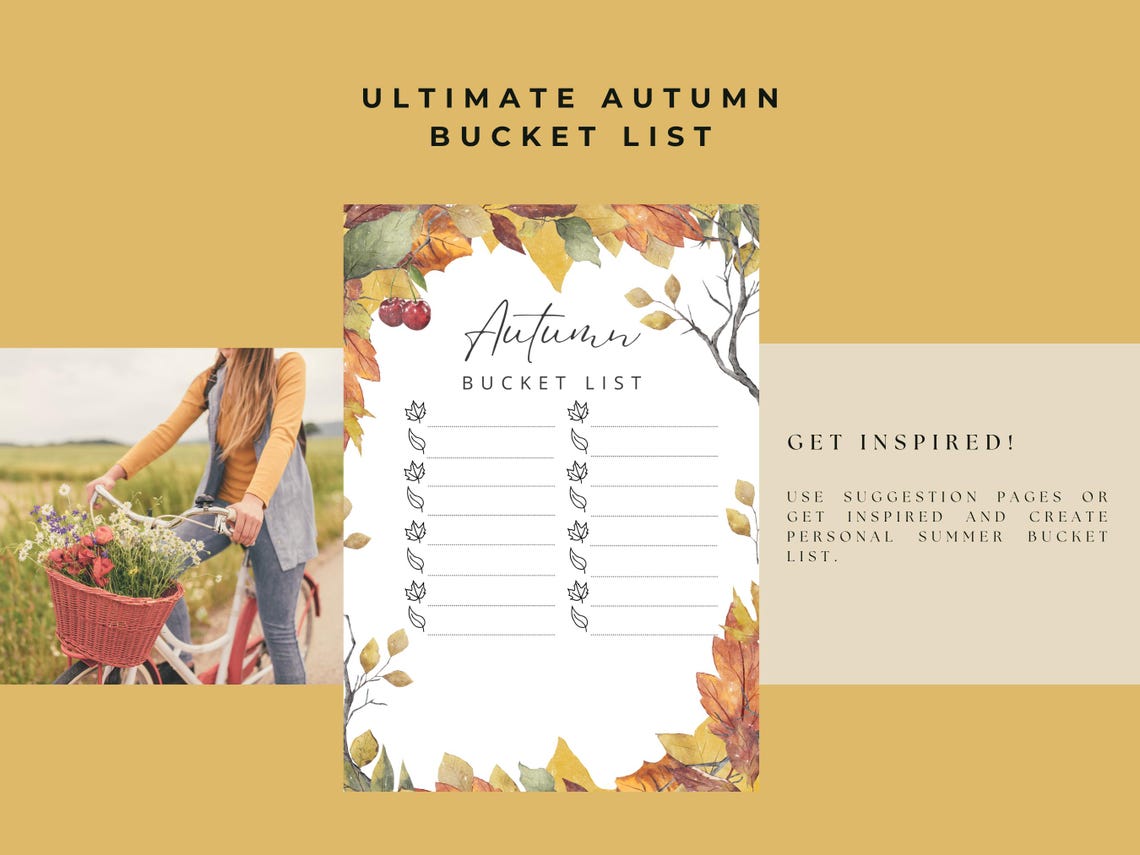 ULTIMATE Autumn Bucket List Printable | Fall Activities Checklist ...