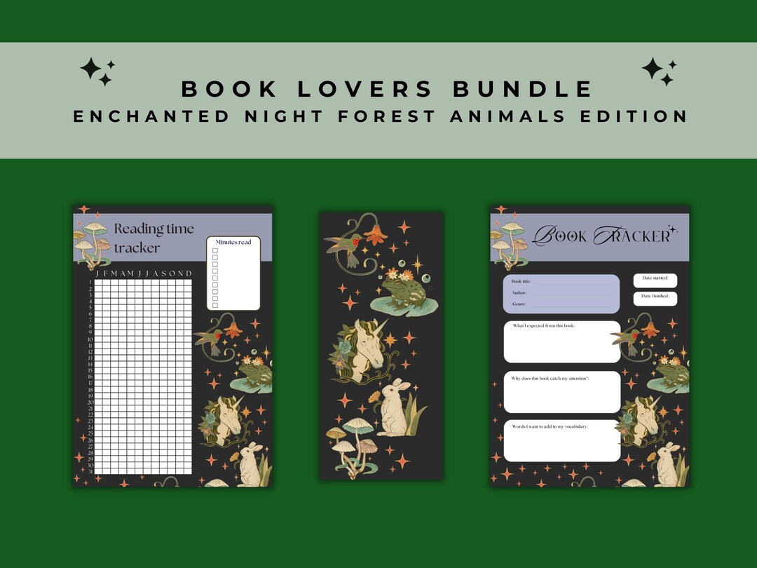 Book Tracker and Reading Tracker Printable | Book Lovers Bundle ...