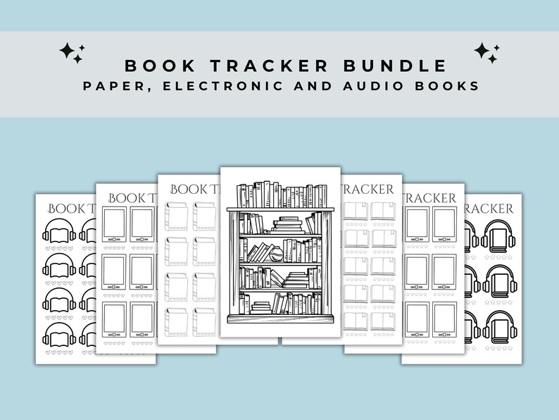 Book Tracker Printable | Book Lovers Bundle | Reads Tracking Template ...