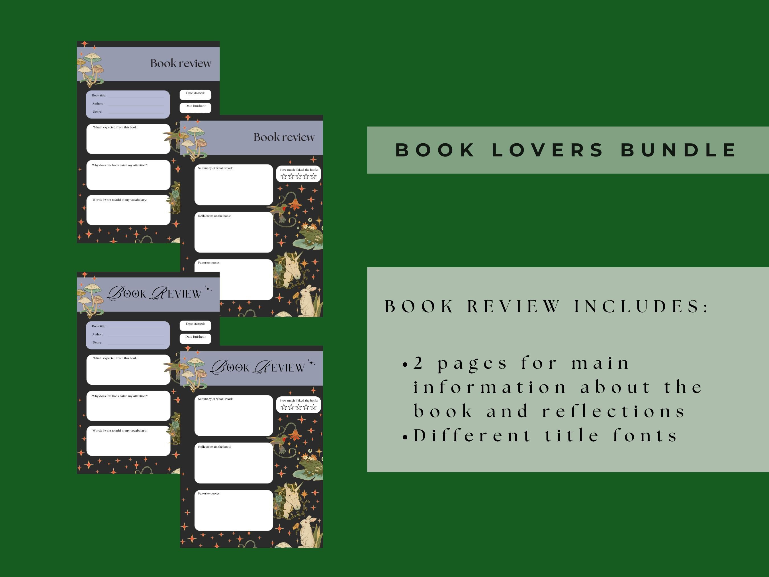 Book Tracker and Reading Tracker Printable Book Lovers Bundle Reading ...