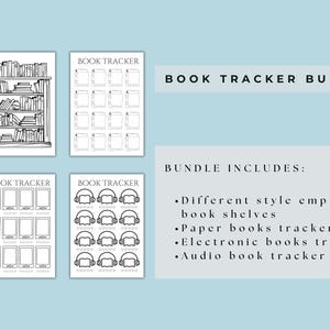 Book Tracker Printable | Book Lovers Bundle | Reads Tracking Template ...