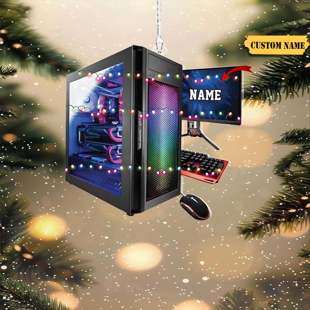 Custom Gaming Computer Christmas Ornament 2D, Christmas Tree Decor ...