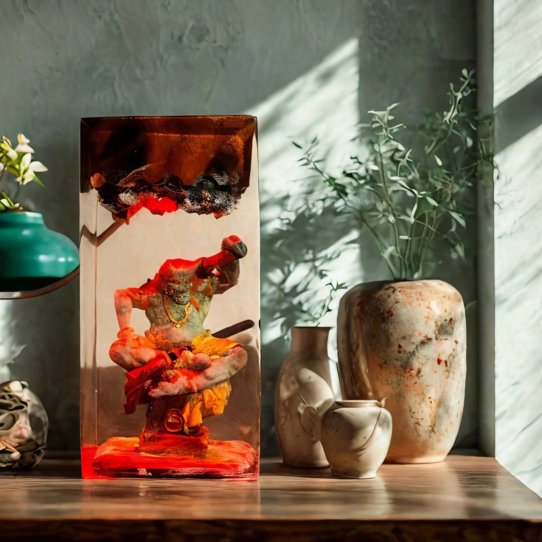 Glow-in-the-dark Fantasy Mons.ter Resin Lamp, LED Night Light, Unique ...