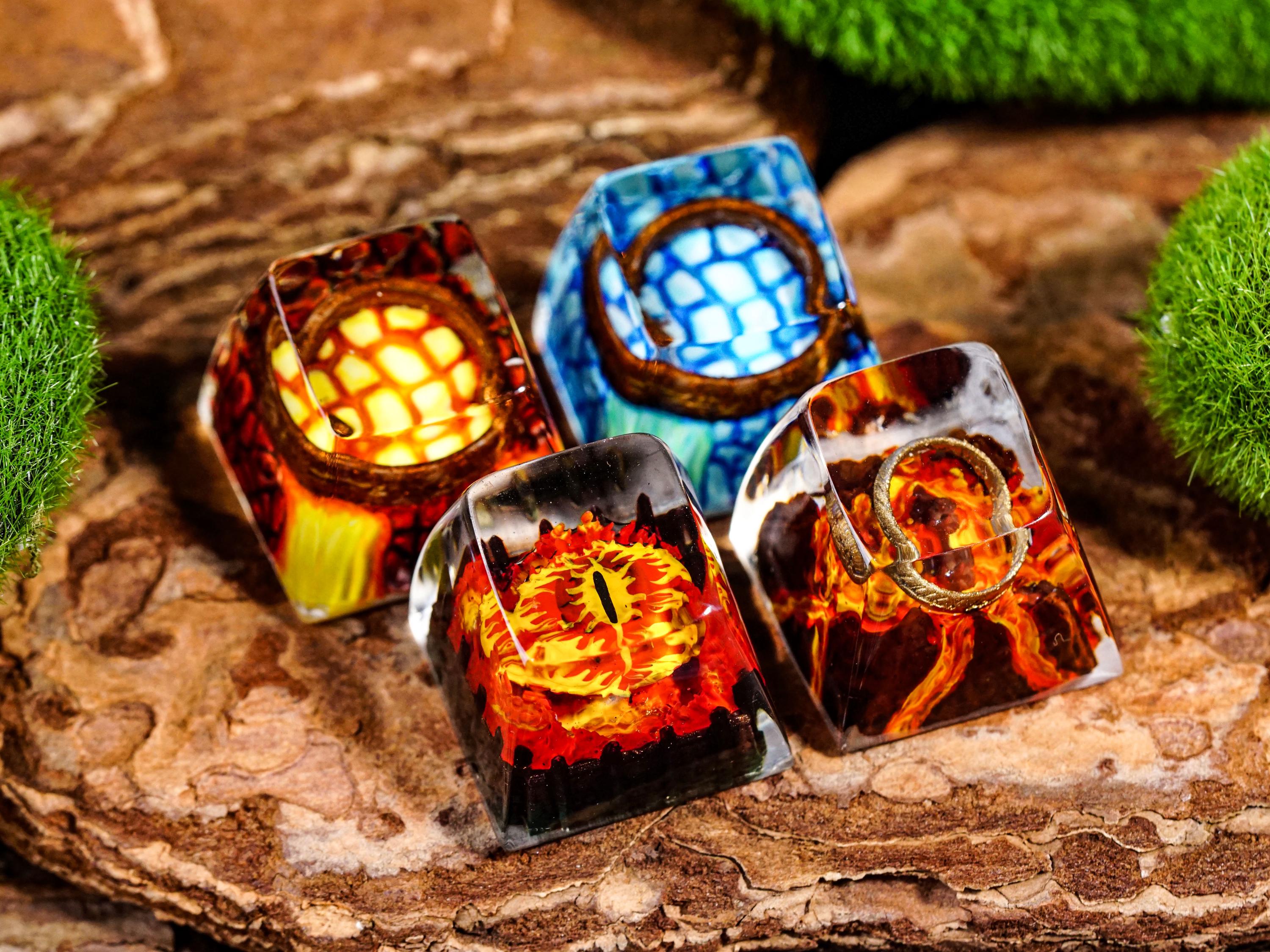 The Lord of the Ring Fire Artisan Keycap for Mechanical Keyboards ...