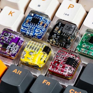 Circuit Board Resin Artisan Keycap Set, Transparent Keycap for Cherry ...