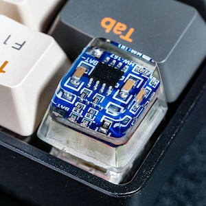 Circuit Board Resin Artisan Keycap Set, Transparent Keycap for Cherry ...