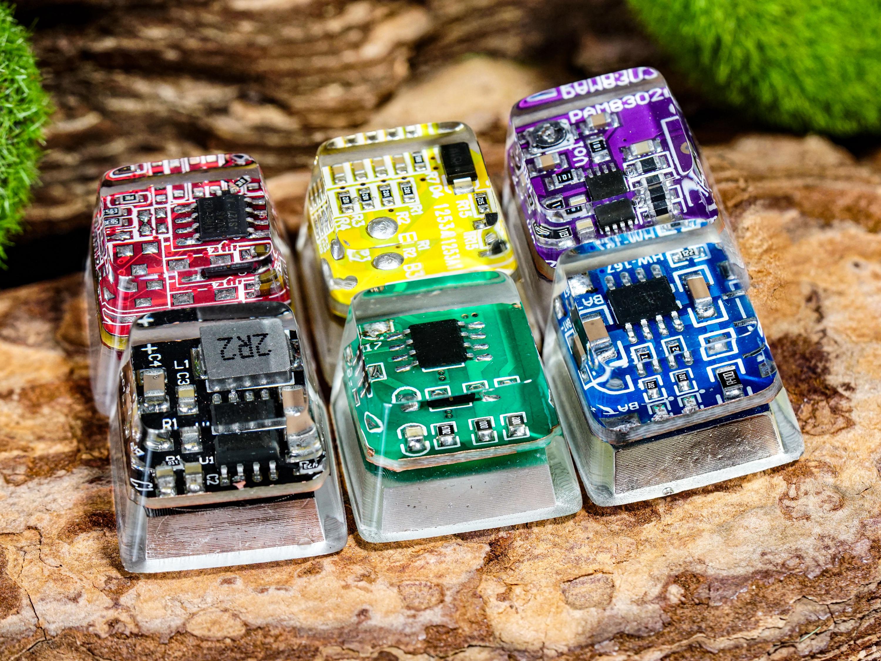 Circuit Board Resin Artisan Keycap Set, Transparent Keycap for Cherry ...