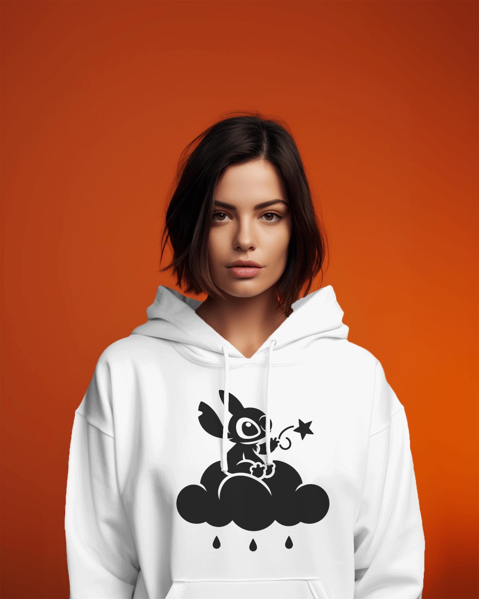 Stitch Svg Png, Rainy Svg, Stitch on the Cloud Svg, Stitch Silhouette ...