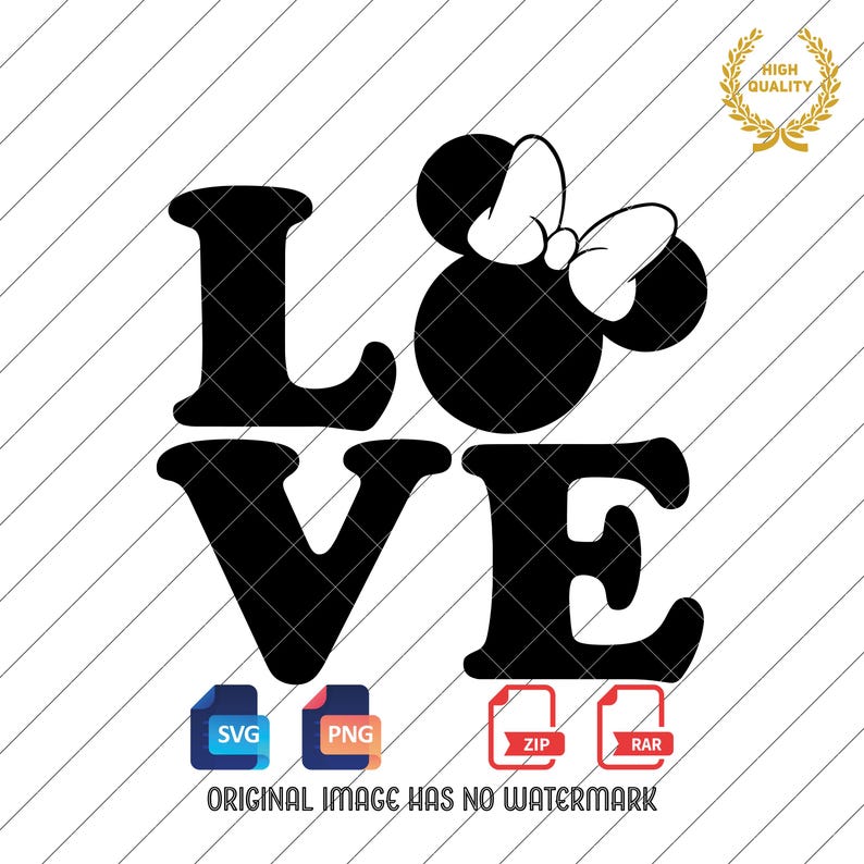 Love Svg and Png, Minnie Mouse Svg, Valentines Day Svg, Love Silhouette ...