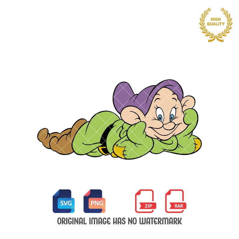 Dopey Dwarf SVG & PNG: Snow White Cartoon Clipart (digital Download) - Etsy