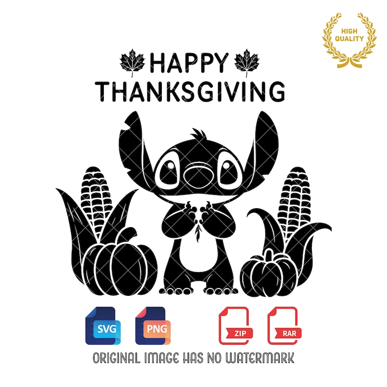 Thanksgiving Svg Png, Stitch Svg, Happy Thanksgiving Svg, Thankful Svg ...
