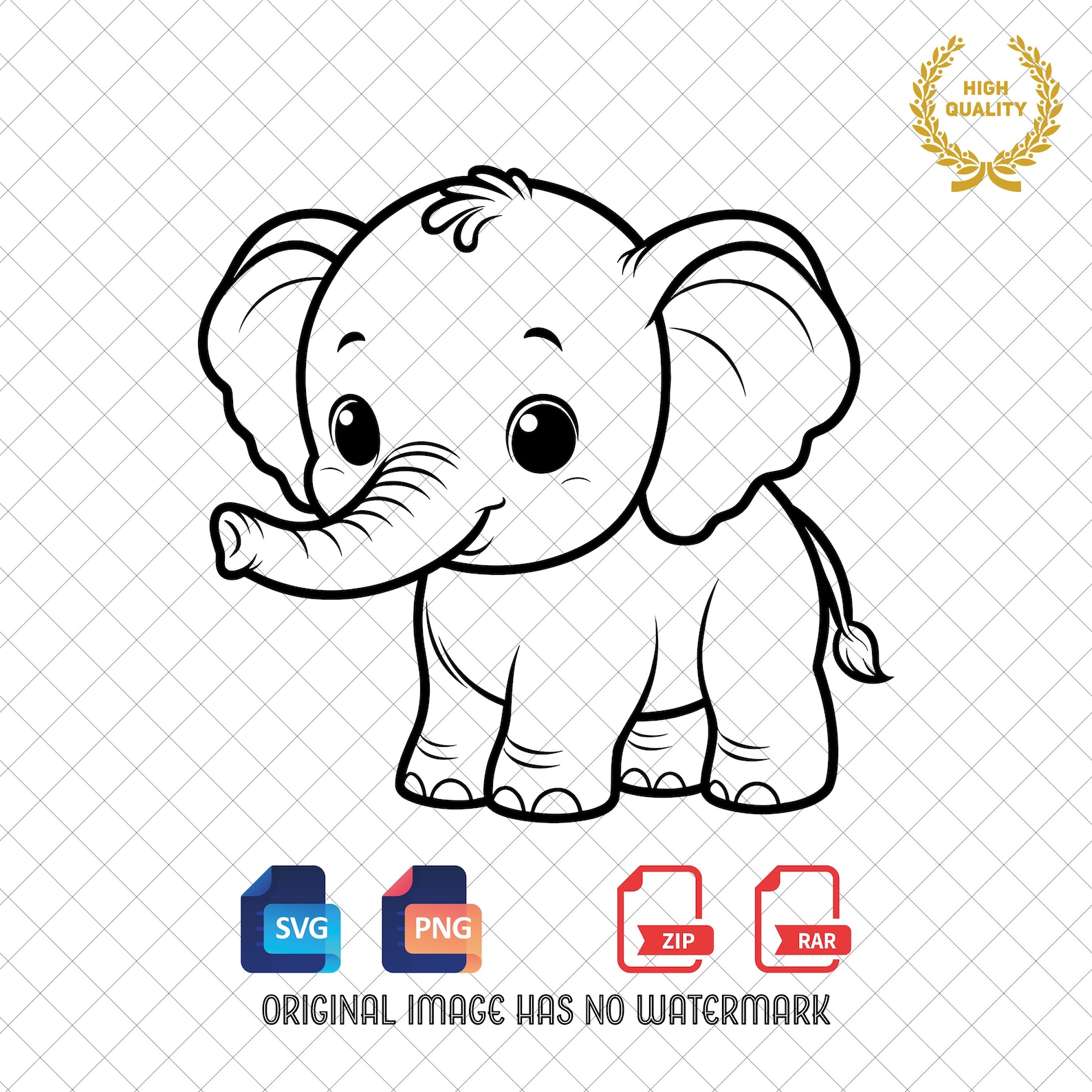Baby Elephant Svg, Elephant Outline Svg, Cute Elephant, Elephant Png ...