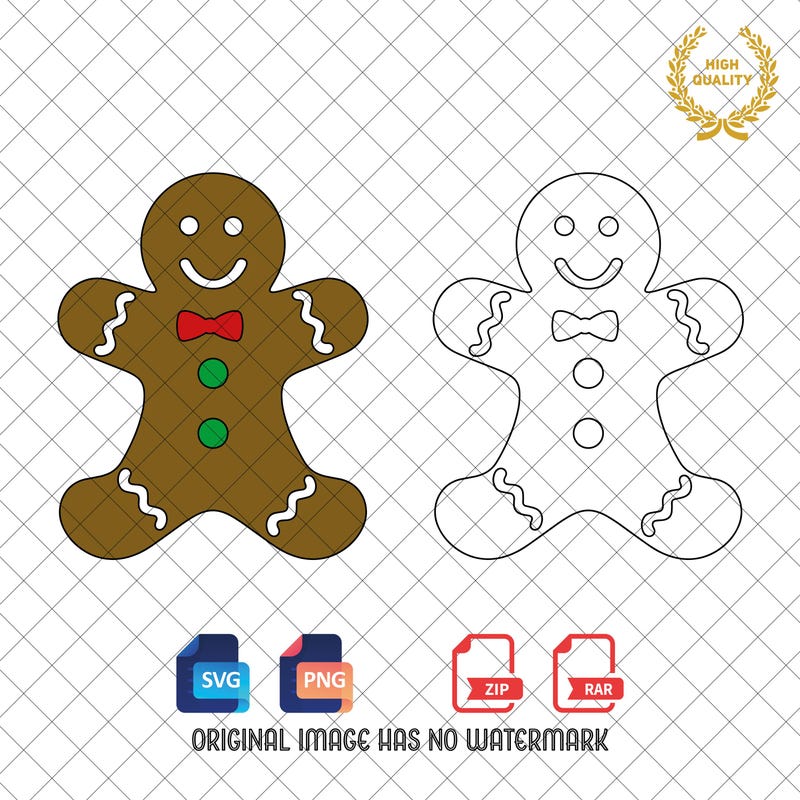 Gingerbread Man Svg - Etsy