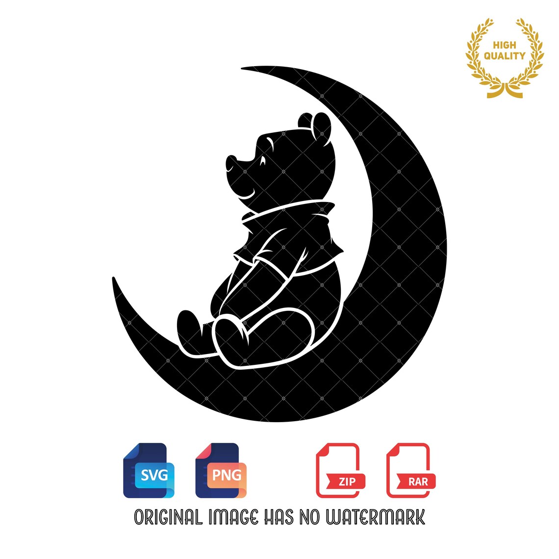 Winnie the Pooh Svg Png, Moon Png, Pooh Bear Svg, Winnie Clipart ...