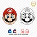 Mario Head SVG PNG: Colorful Outline Clipart (digital Download) - Etsy