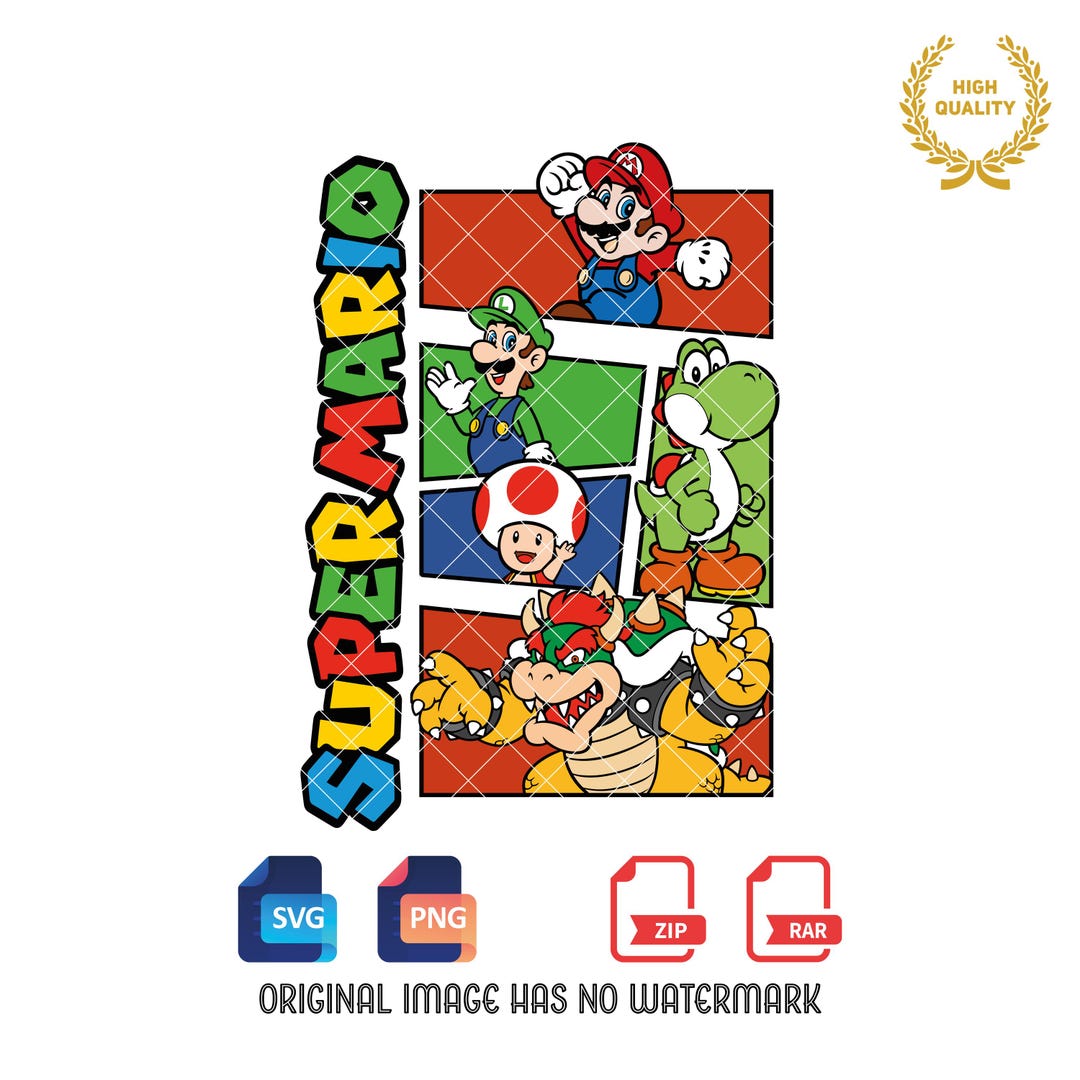 Mario Svg and Png, Mario Clipart, Super Mario Svg, Mario Bros Clipart ...
