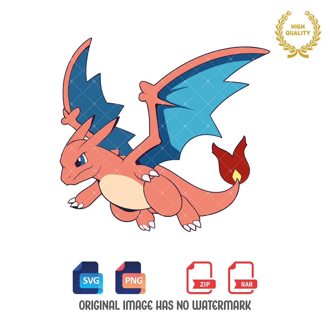 Charizard Svg, Pokemon Svg, Pokemon Clipart, Cartoon Svg, Charizard ...
