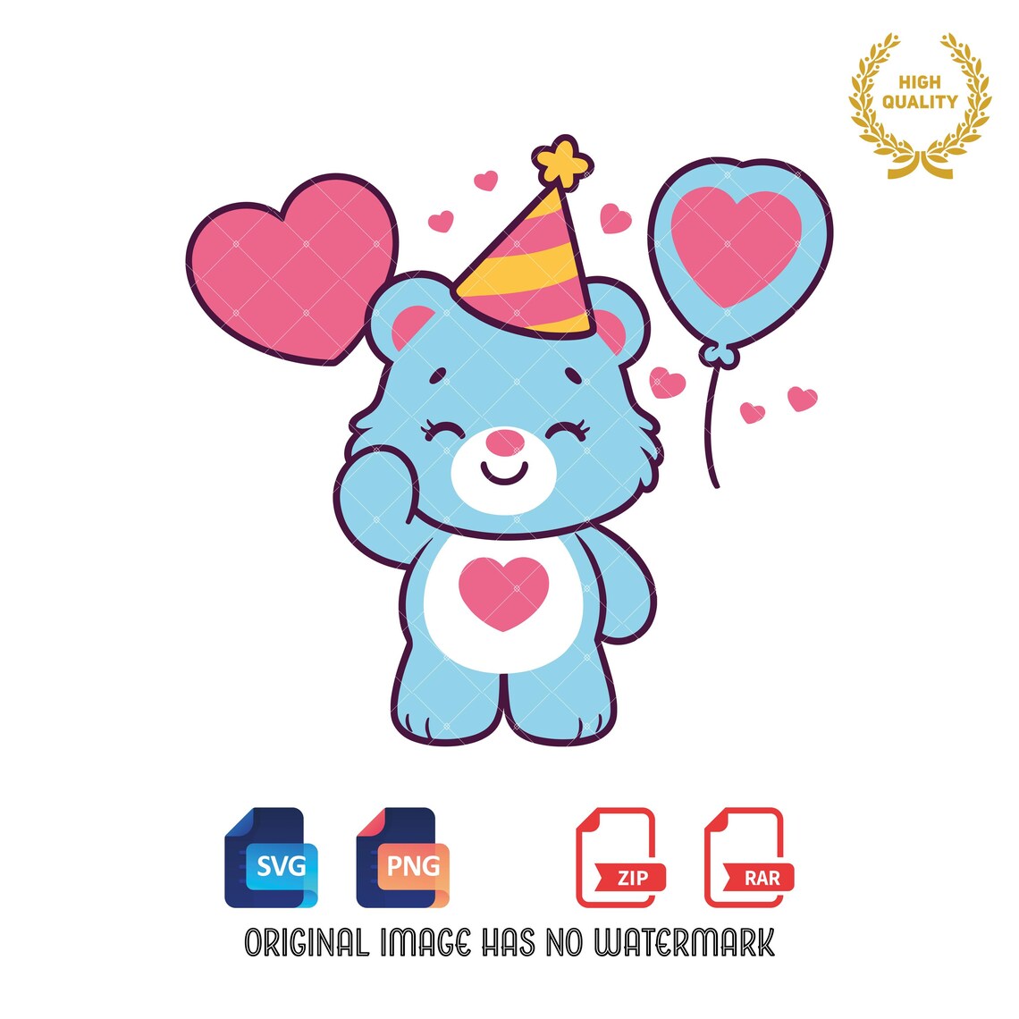 Birthday Svg, Cute Bear Png, Bear Clipart, Birthday Bear Svg, Svg and ...