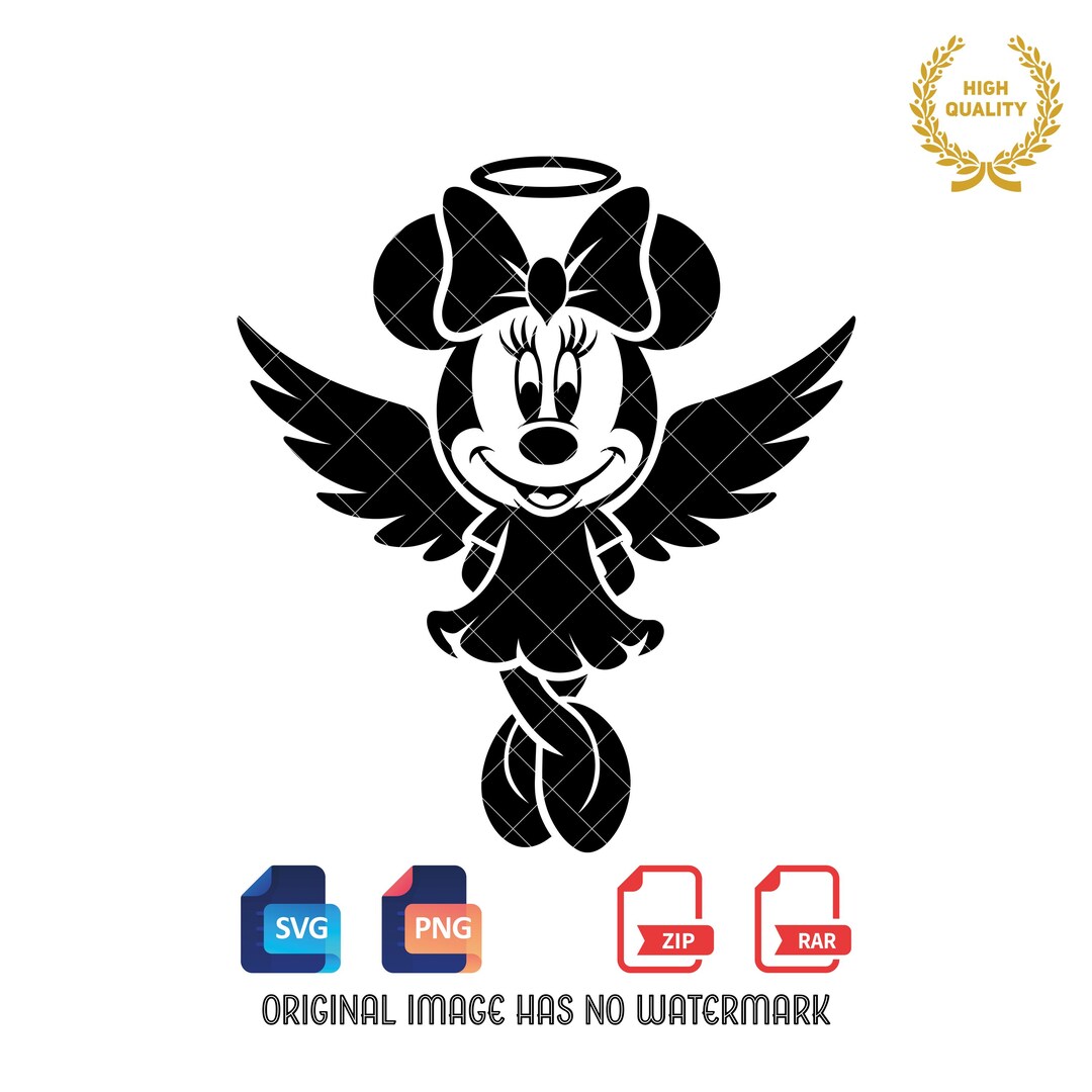 Minnie Mouse Angel SVG, PNG Clipart (digital Download) - Etsy