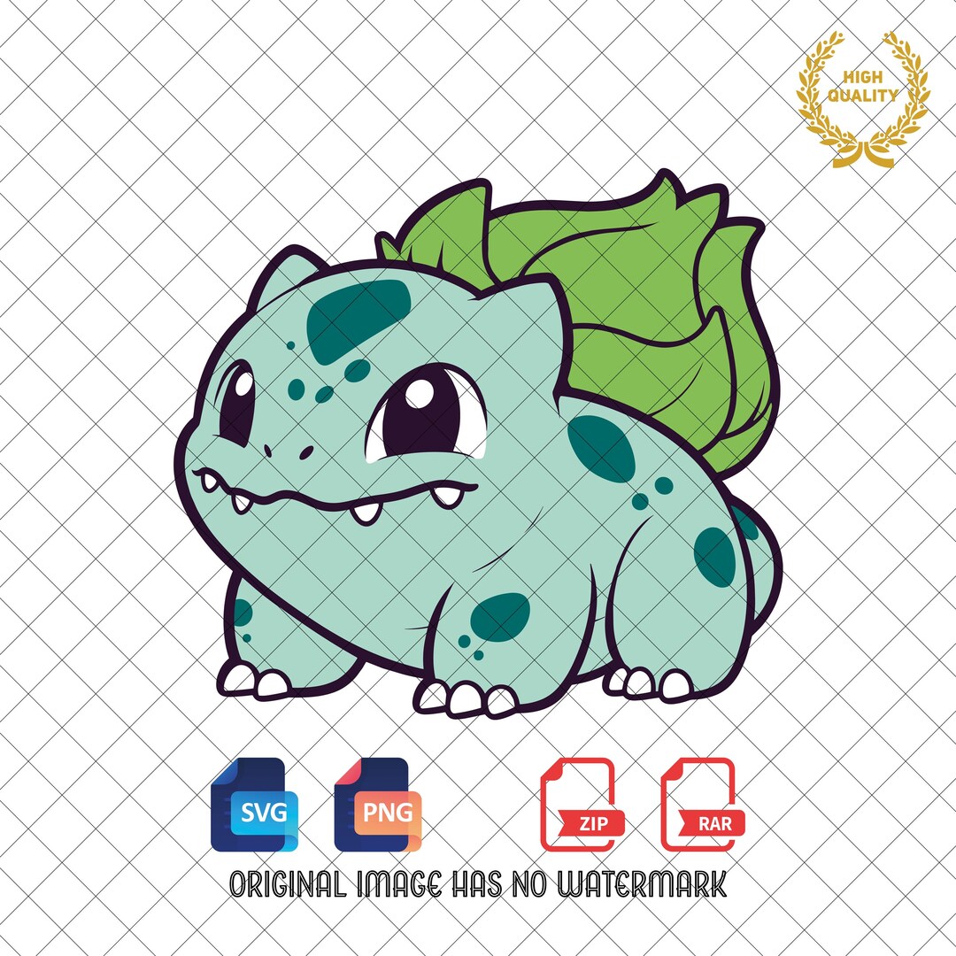 Bulbasaur Svg & Png, Pokemon Svg, Cute Pokemon Svg, Cartoon Svg, Svg ...