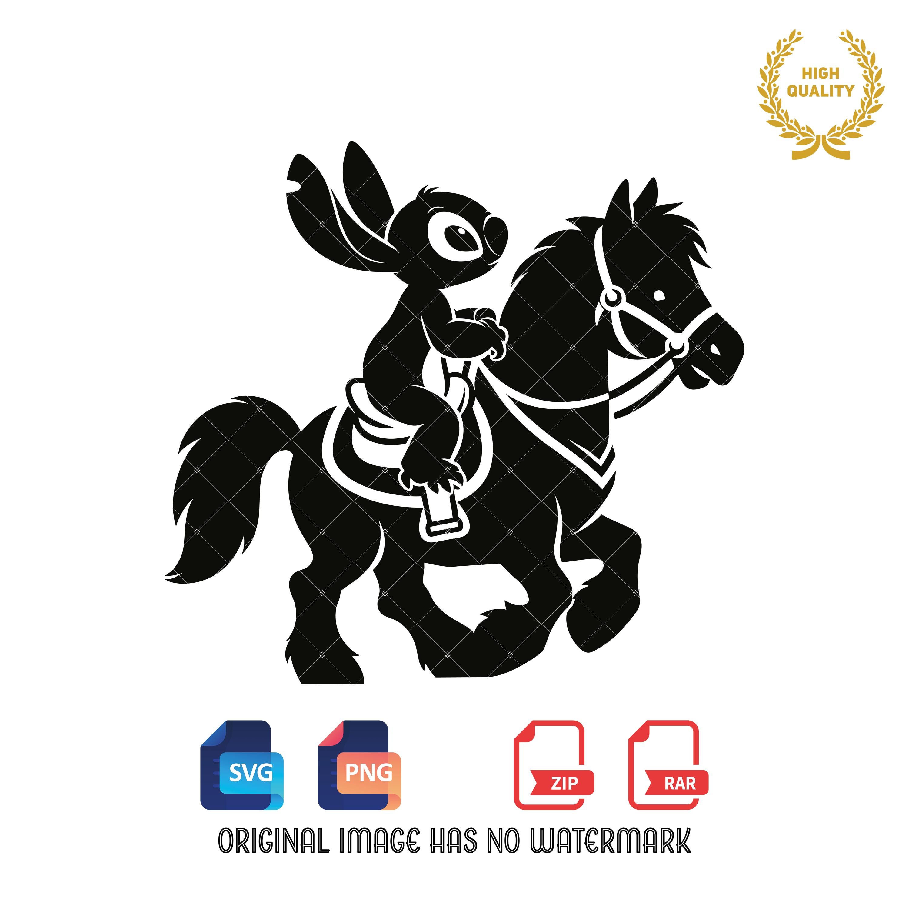 Stitch Svg and Png, Horse Svg, Cowboy Stitch Svg, Stitch is Riding a ...