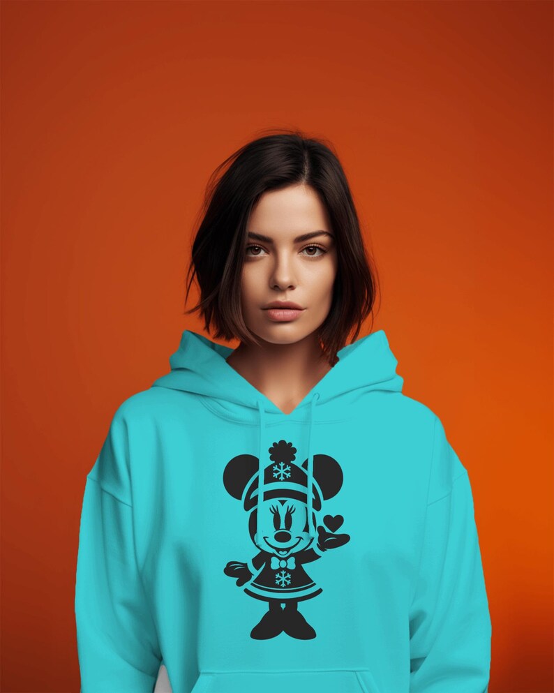 Christmas Minnie Mouse SVG: Winter Silhouette Clipart (digital Download ...