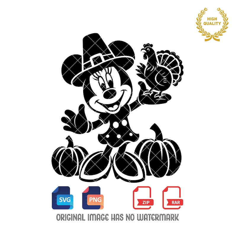 Minnie Mouse Thanksgiving SVG: Thankful Clipart (digital Download) - Etsy