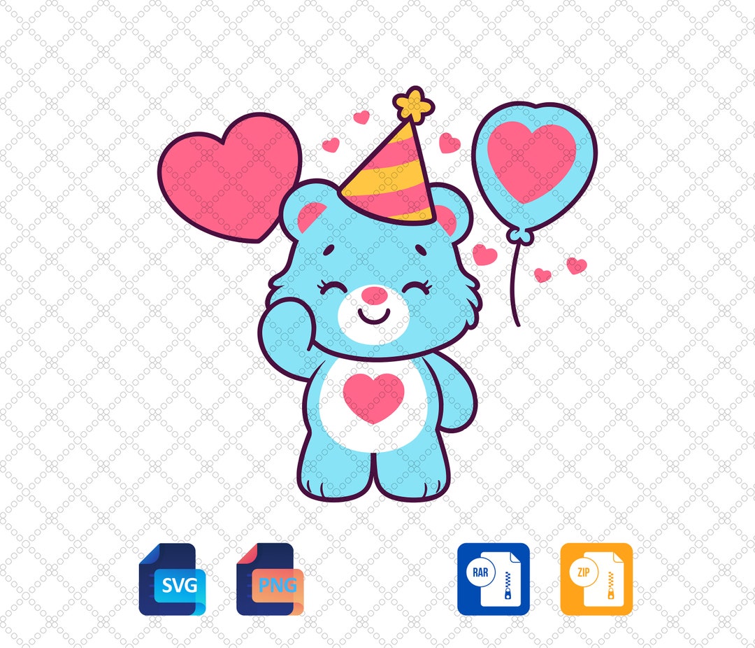 Bear Birthday Svg, Bear Png, Love Svg, Bear Clipart, Birthday Bear, Svg ...