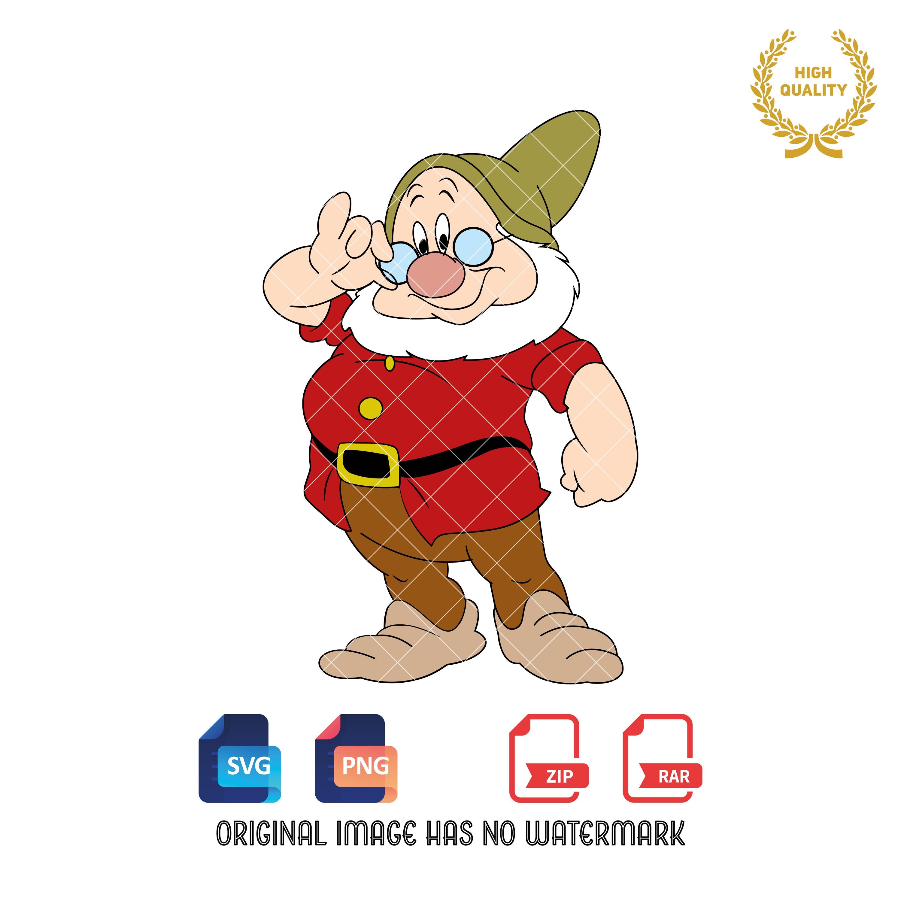 7 Dwarfs Svg, Snow White Svg, Doc Dwarf Svg and Png, Doc Clipart, Seven ...