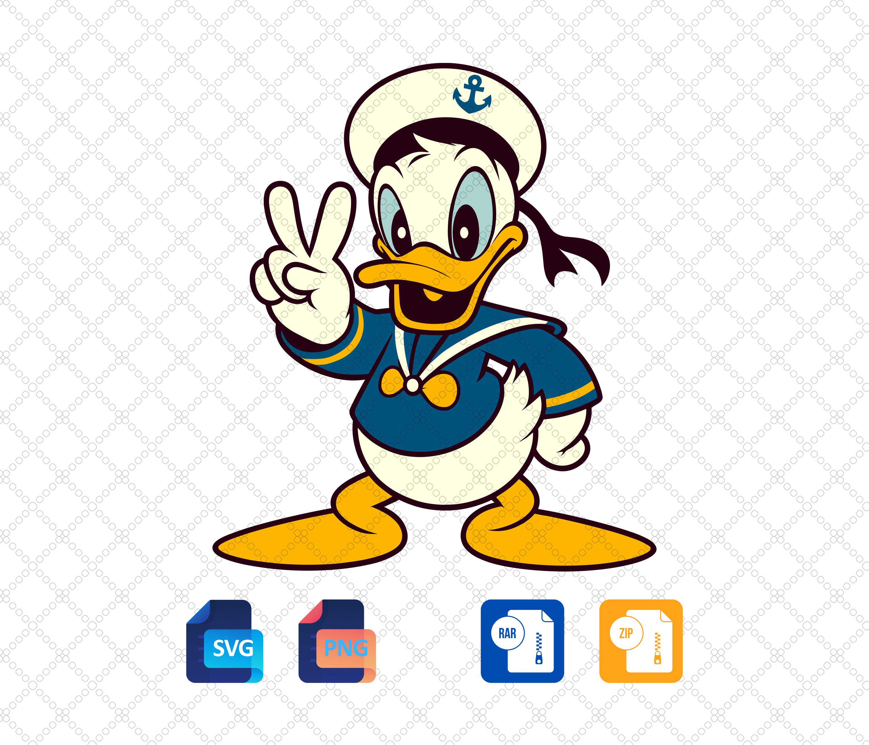 Donald Duck Svg, Duck Svg, Cartoon Svg, Svg and Png Files, Digital ...