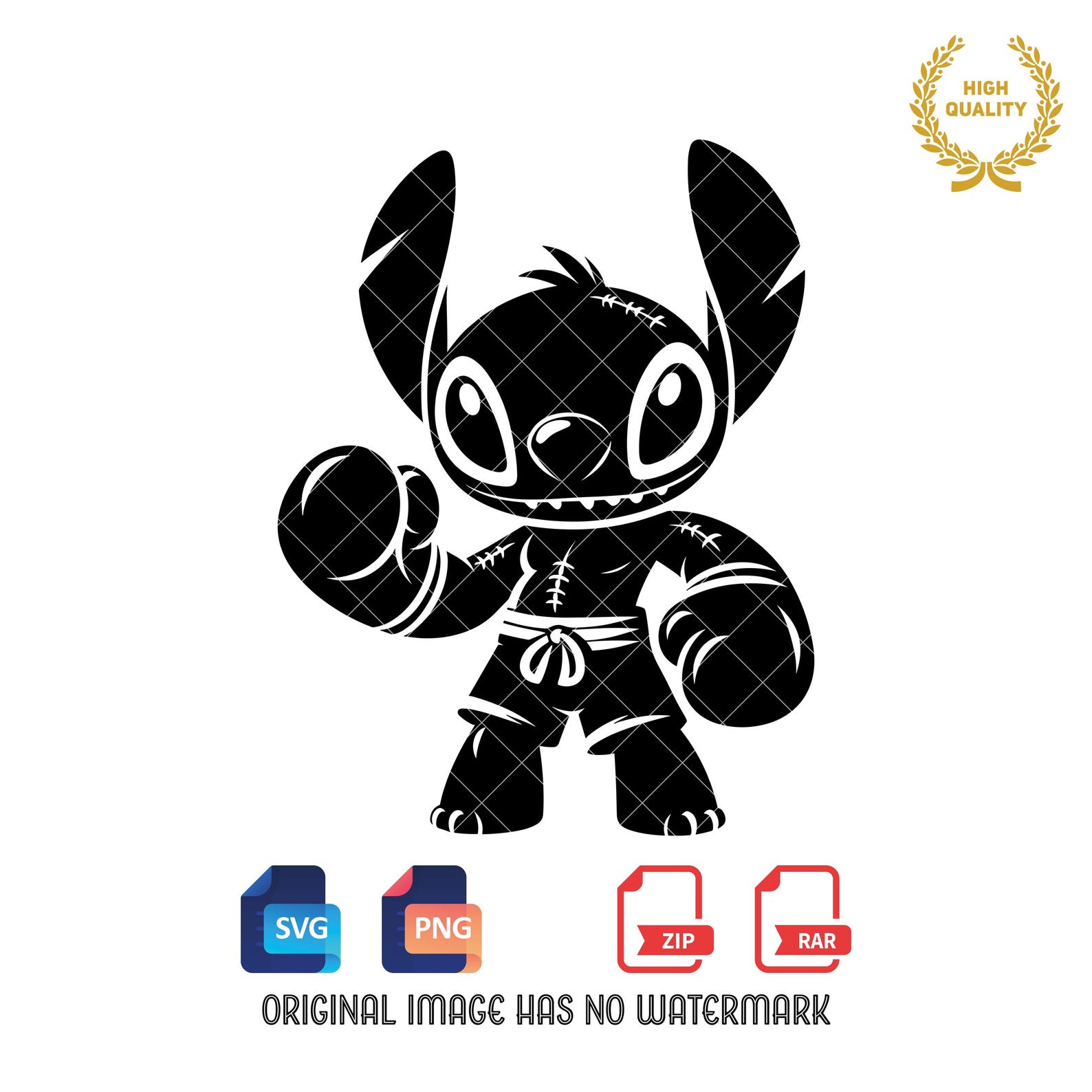 Stitch Boxing SVG: Boxer Silhouette Clipart (digital Download) - Etsy